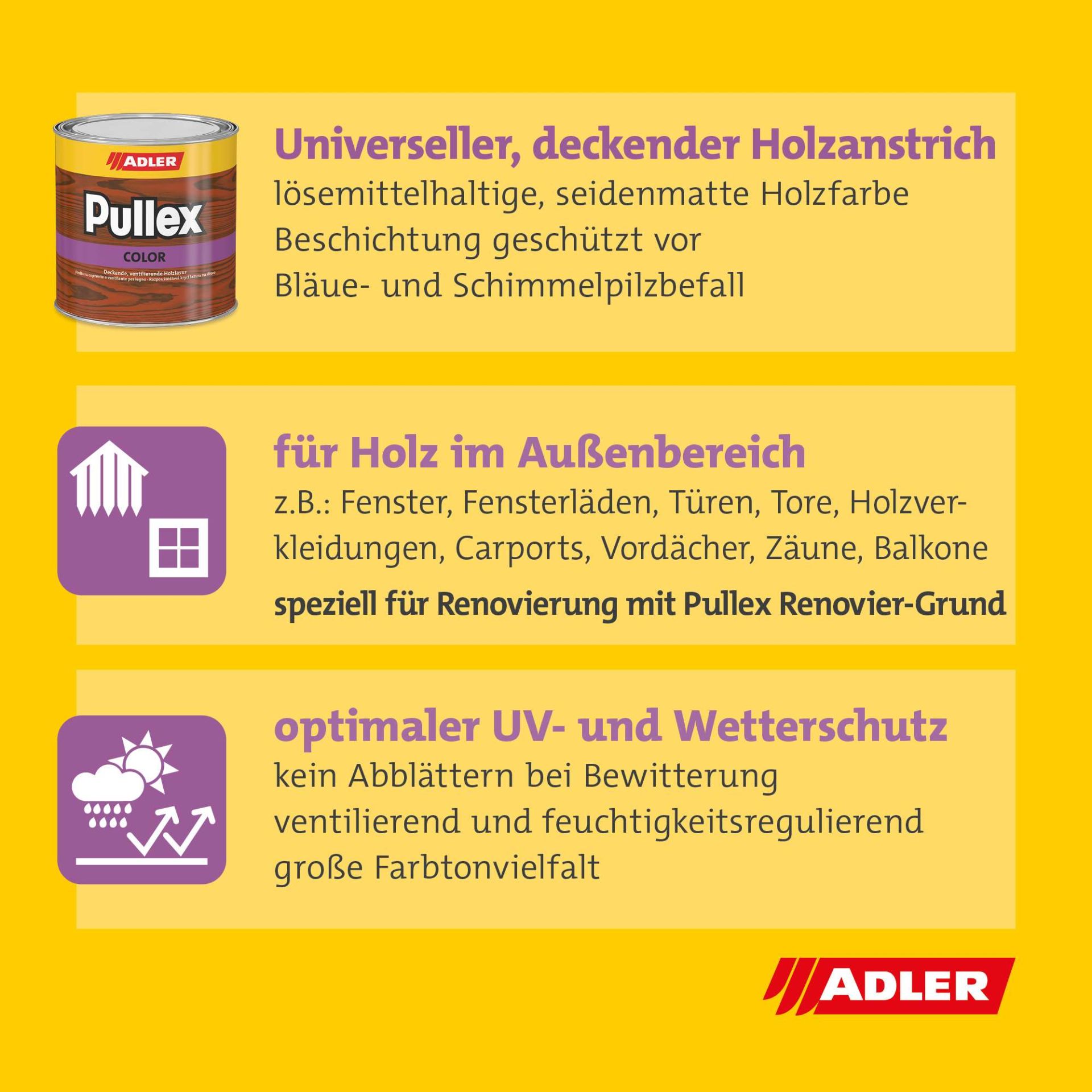 Adler Pullex Color 2,5L wunschfarbton, Wetterschutzfarbe, Holzfarbe